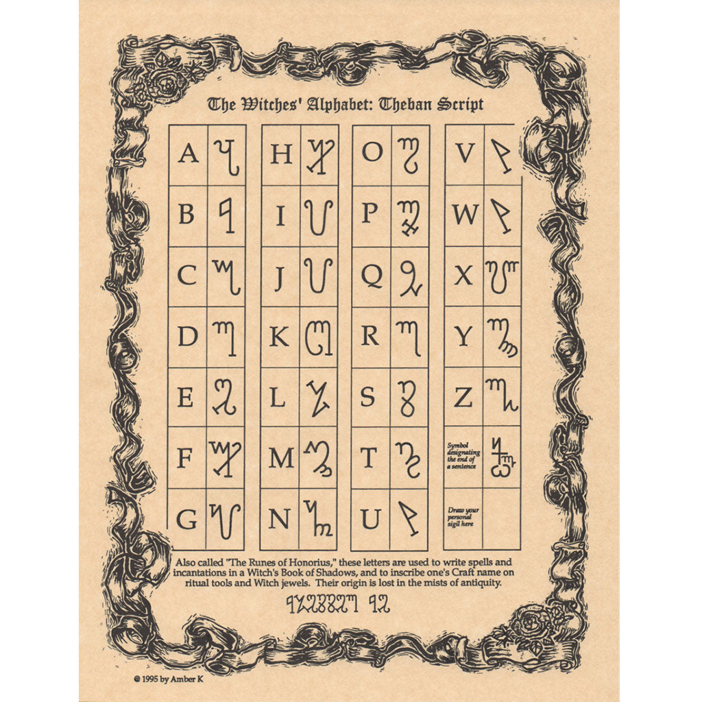 Theban Script Parchment Poster (8.5" x 11") – Grove and Grotto