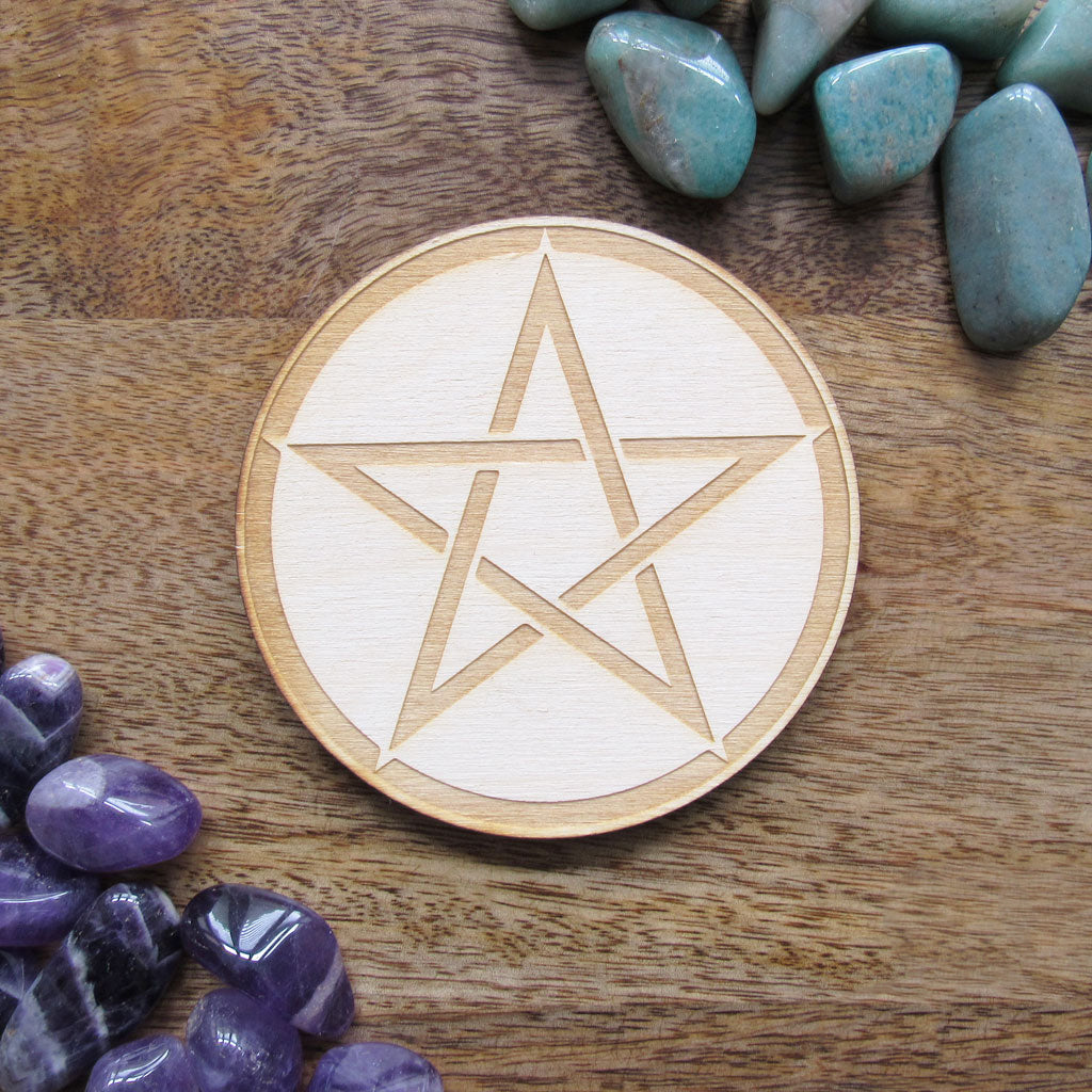 Pentagram Engraved Altar Tile (4 Inches) – Grove and Grotto