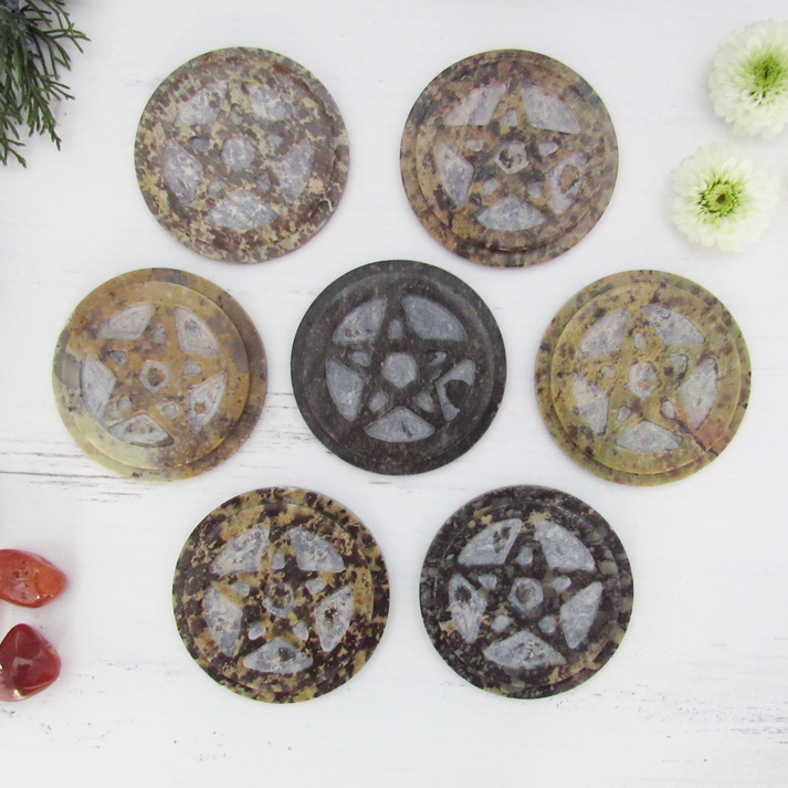 Pentagram Stone Altar Tile (3 Inches) – Grove and Grotto