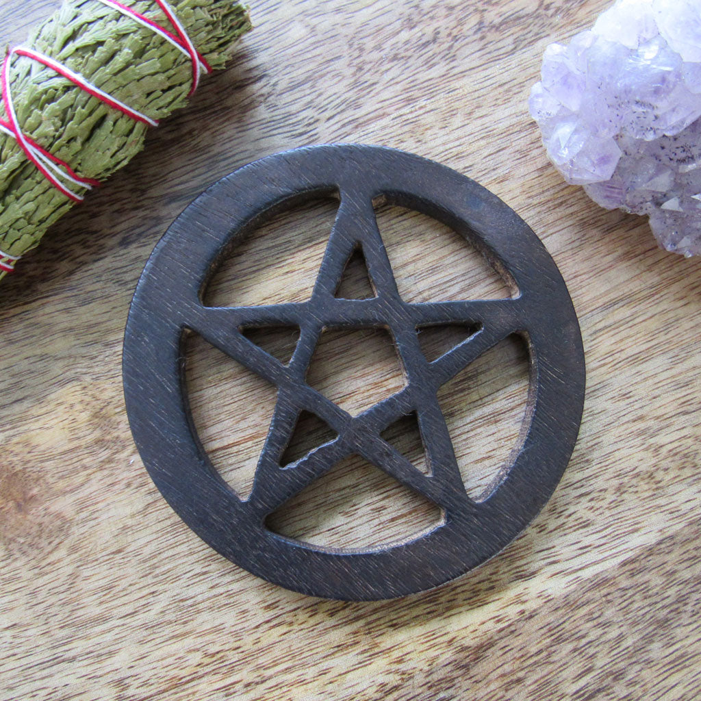 Wooden Pentagram Altar Tile (4 Inches) – Grove and Grotto