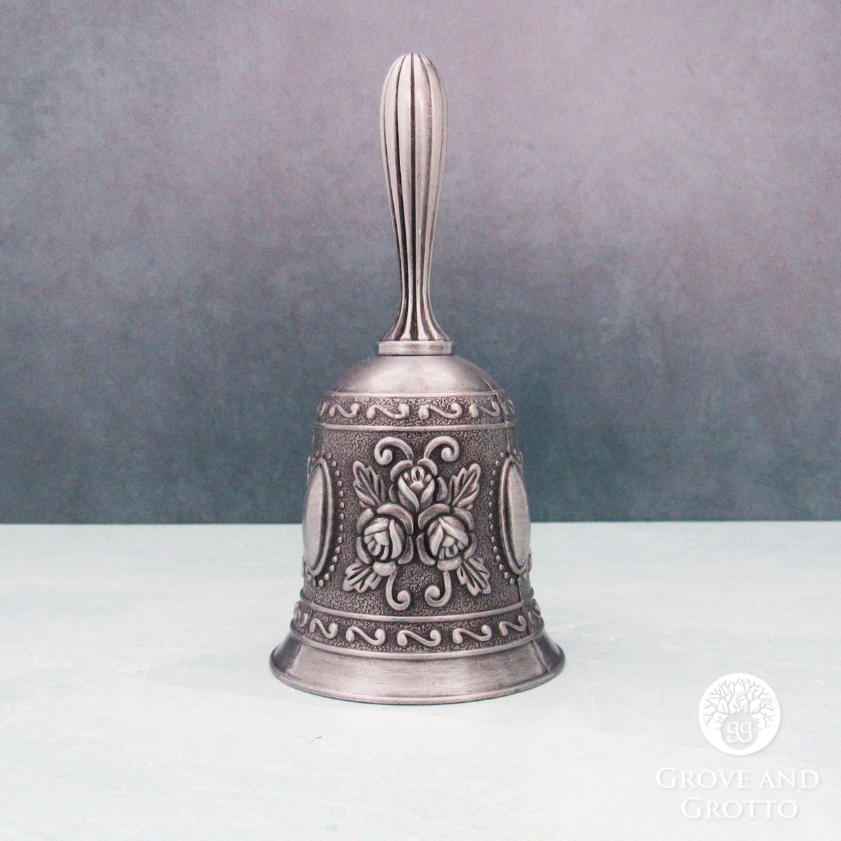 Floral Altar Bell (Pewter Color) – Grove and Grotto