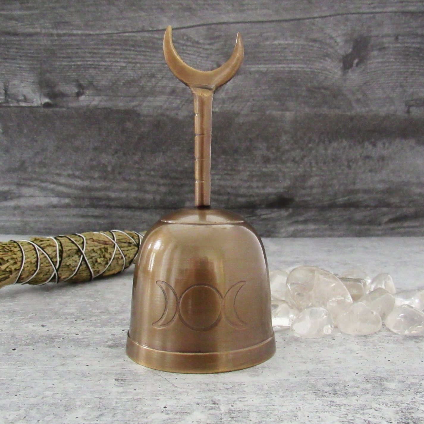 Triple Moon Brass Altar Bell (5 Inches) – Grove and Grotto