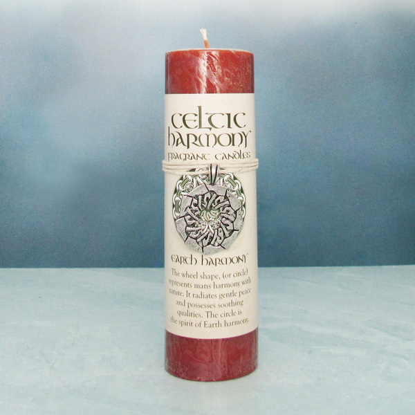 Celtic Harmony Pillar Candle with Pewter Pendant (Earth Harmony ...