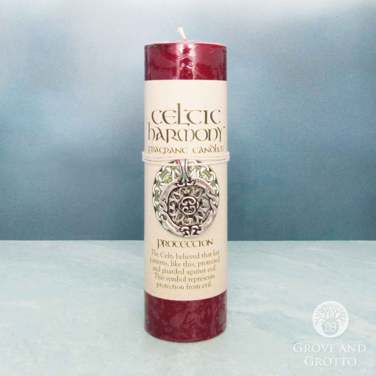 Celtic Harmony Pillar Candle with Pewter Pendant (Protection) – Grove ...