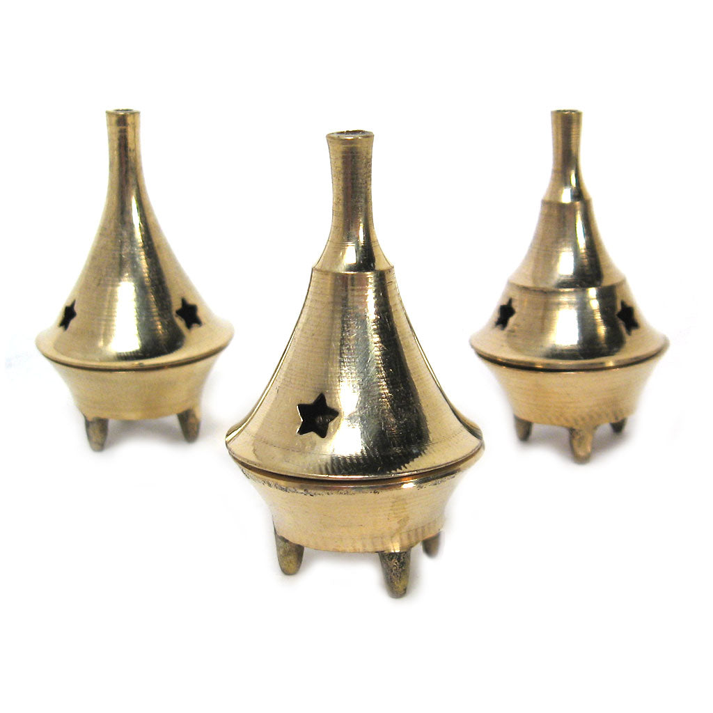 Mini Brass Incense Cone Burner with Lid (Assorted Styles) – Grove and ...