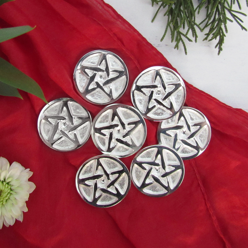 Silver-Plated Pentagram Coin – Grove and Grotto