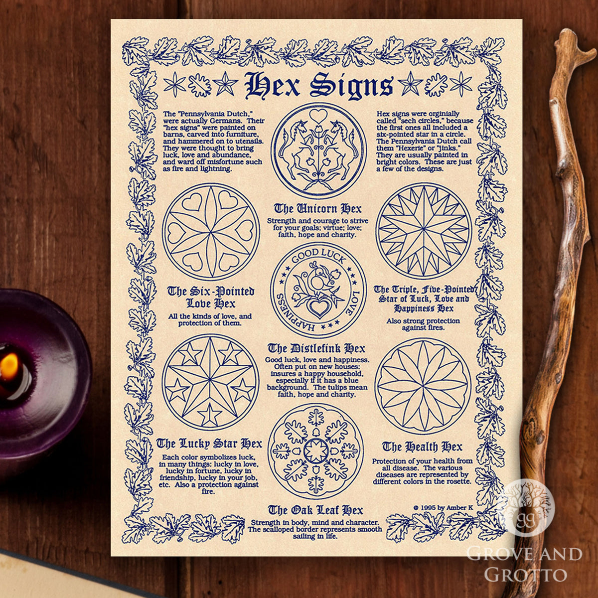 Hex Signs Parchment Poster (8.5" x 11") – Grove and Grotto
