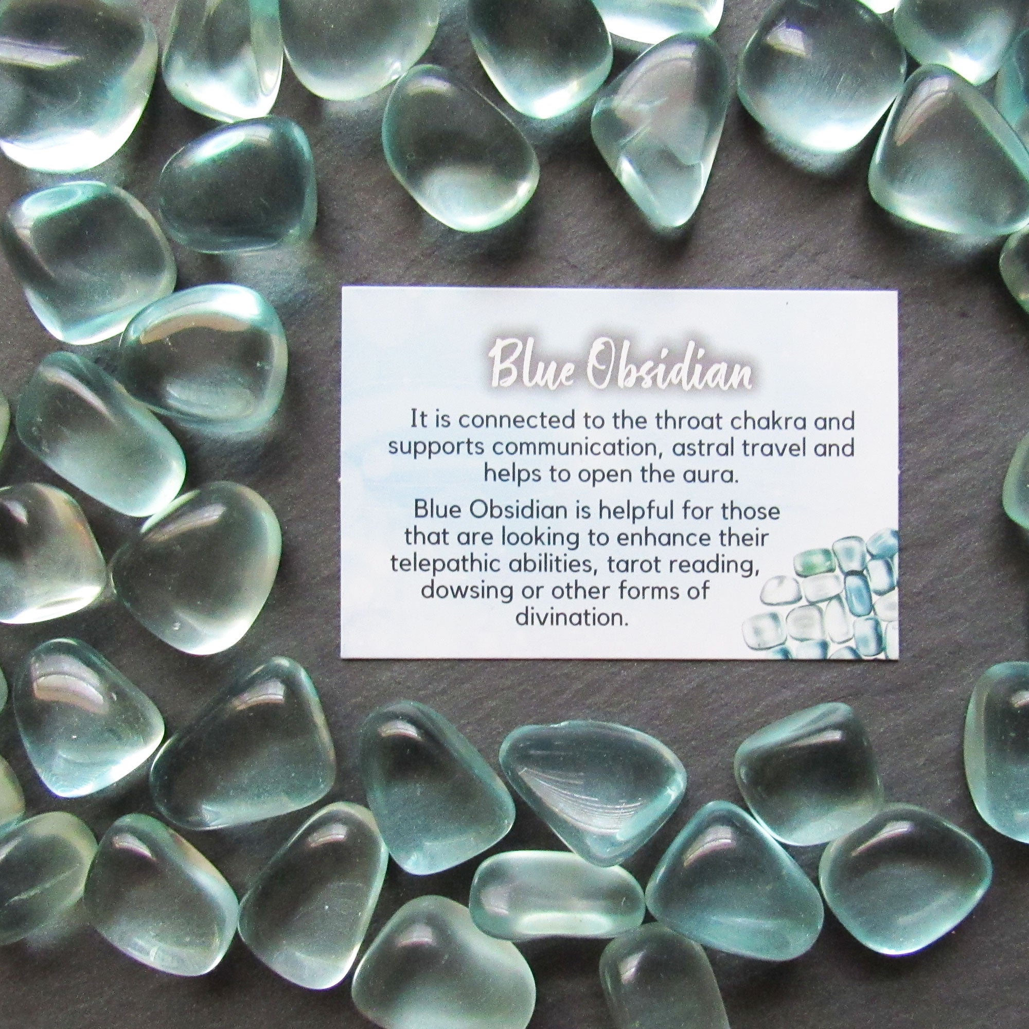 Blue Obsidian (Package of 3 with Info Card) – Grove and Grotto