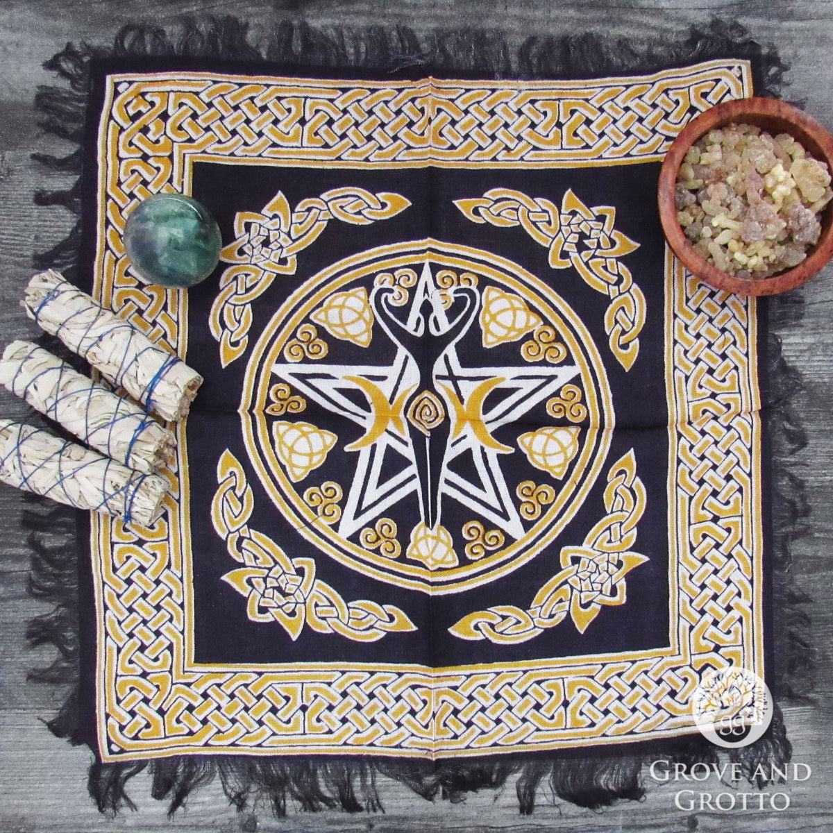 Earth Goddess Pentagram Altar Cloth (18 Inches) – Grove and Grotto