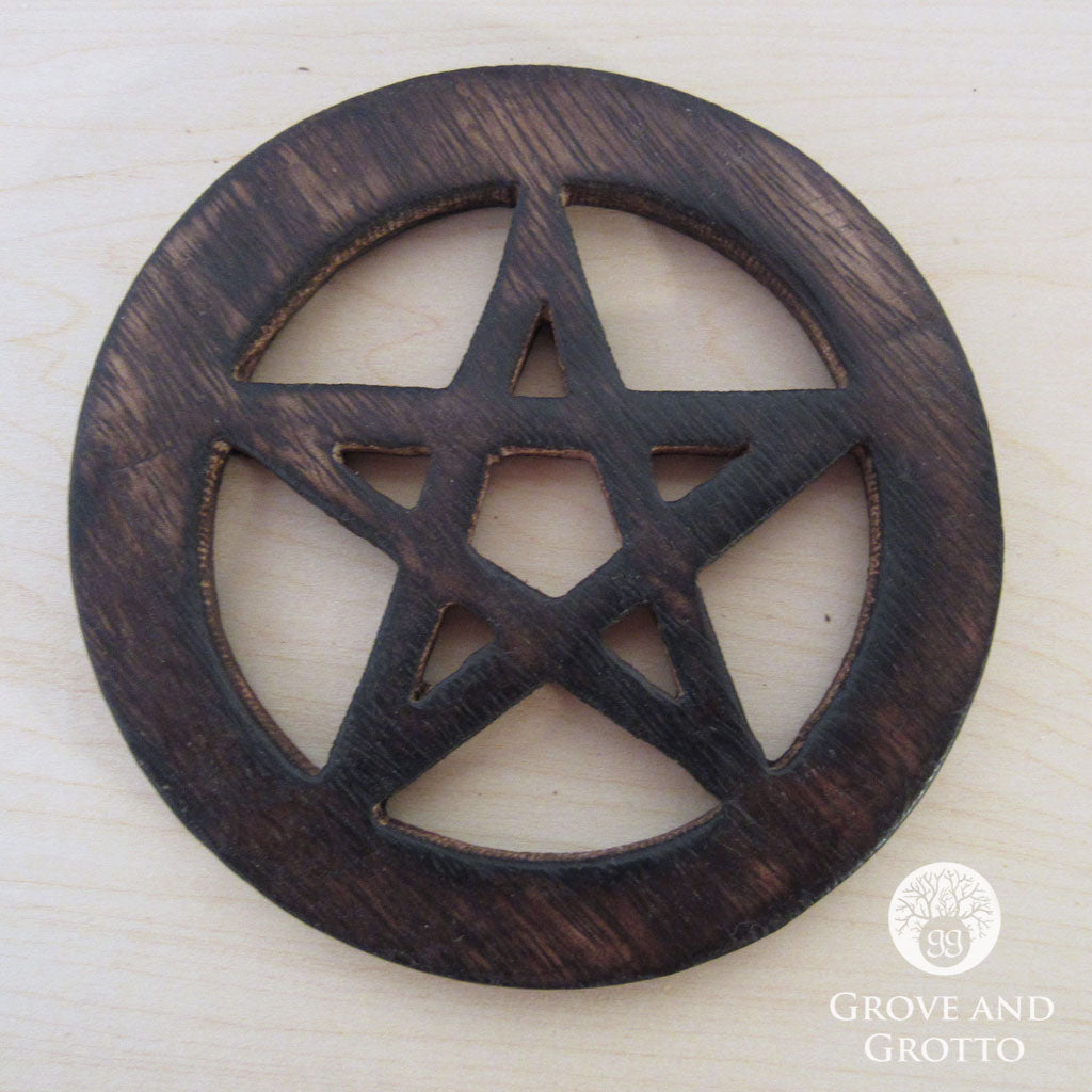 Wooden Pentagram Altar Tile (4 Inches) – Grove and Grotto