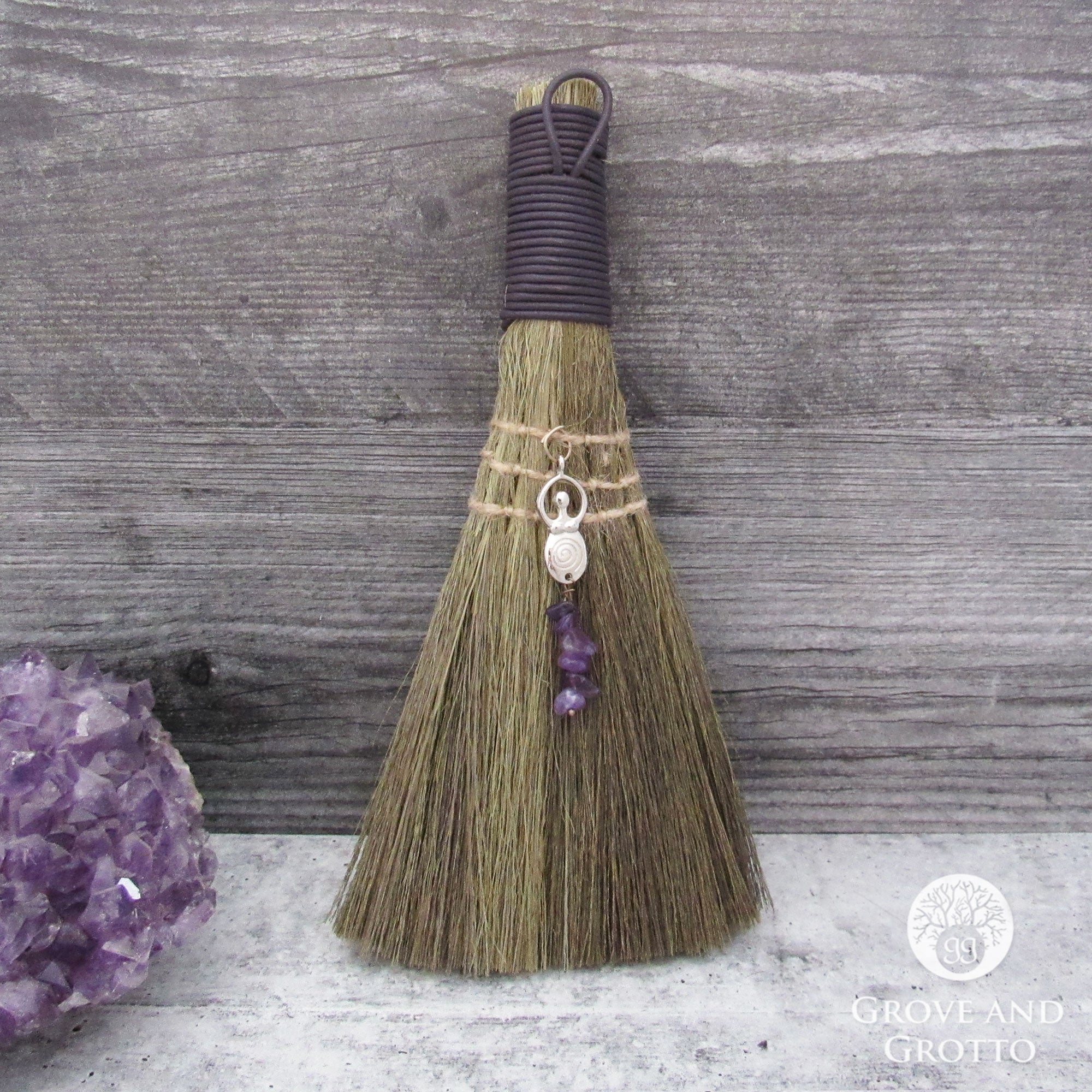Mini Besom (Goddess with Amethyst) – Grove and Grotto
