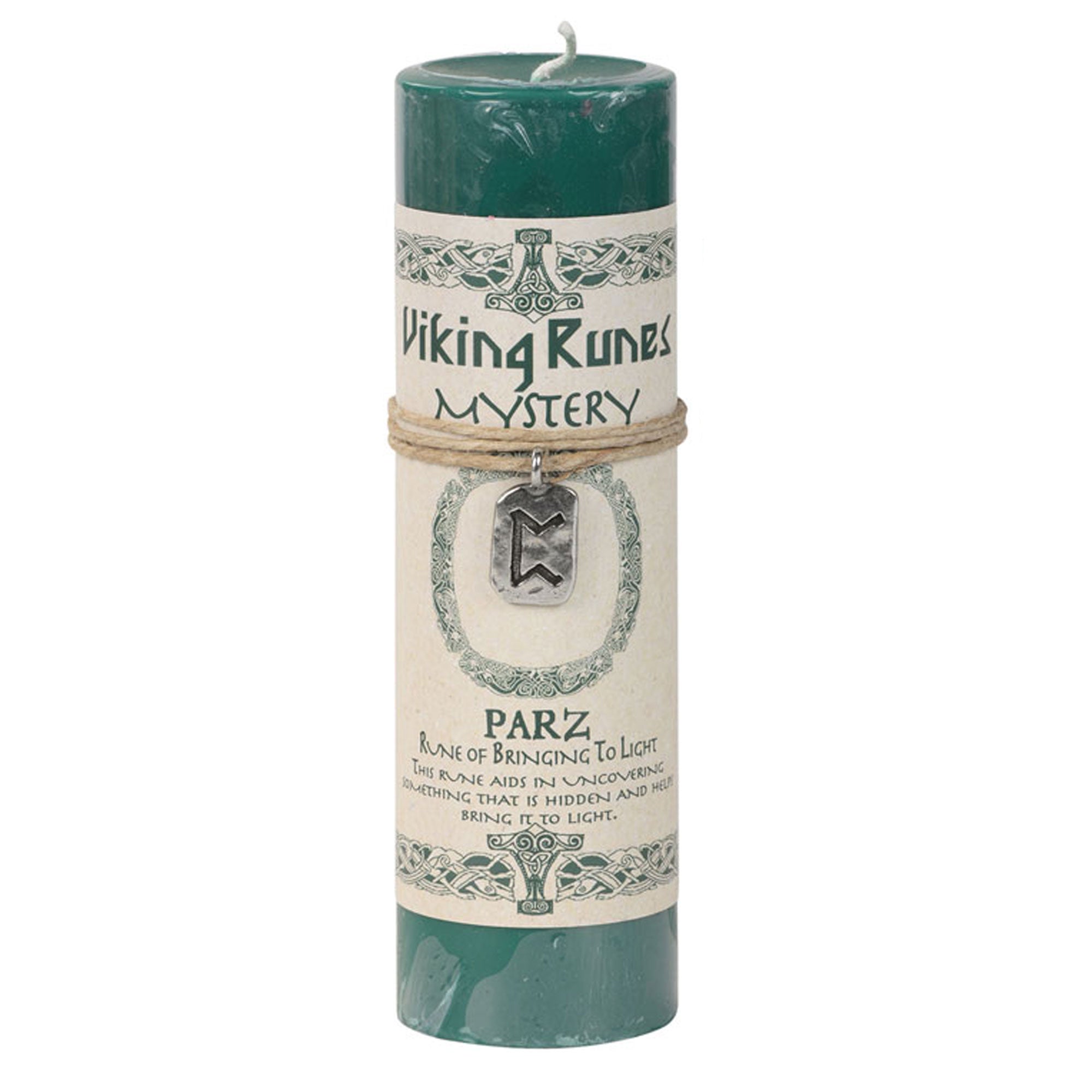 Viking Rune Pillar Candle with Parz (Mystery) Pendant – Grove and Grotto