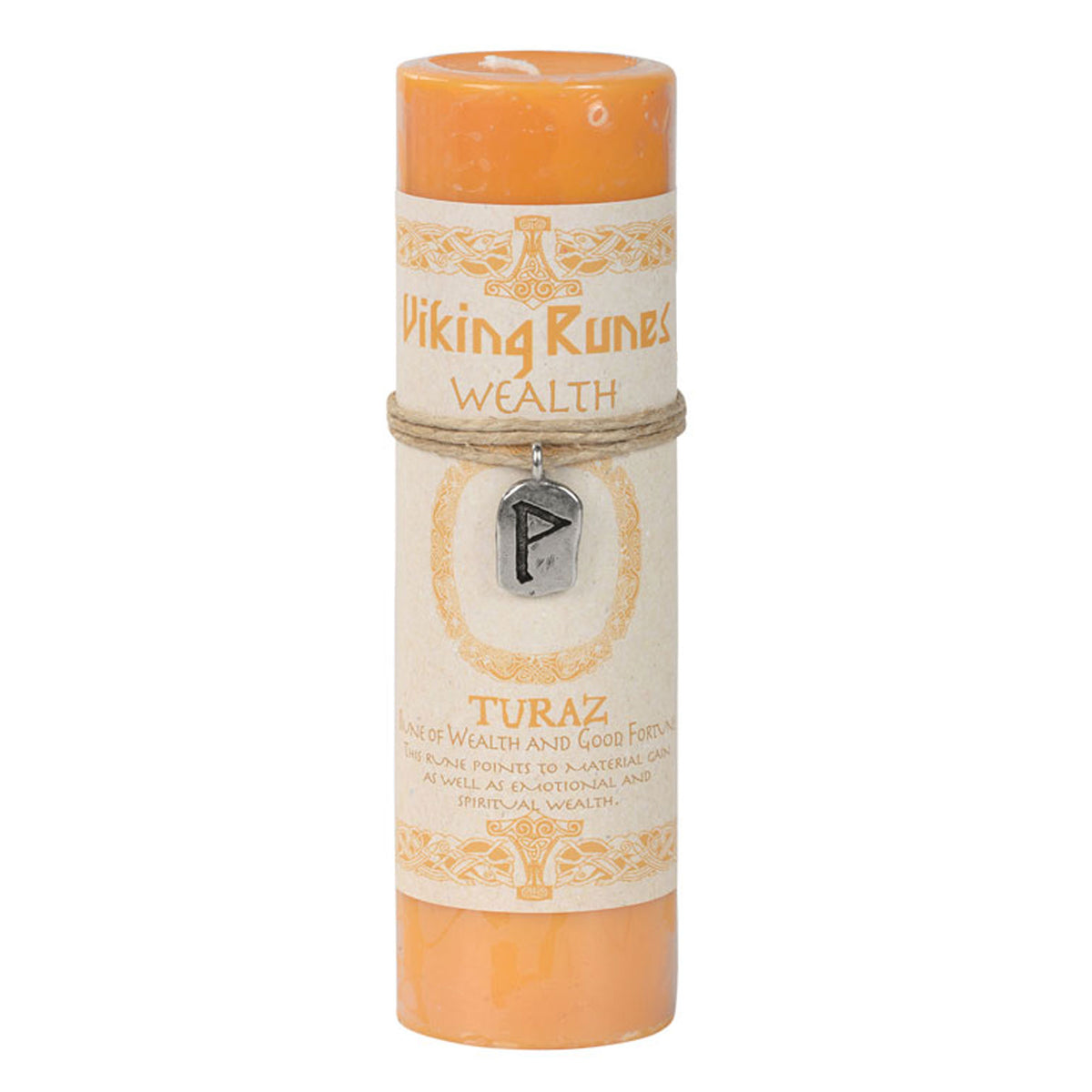 Viking Rune Pillar Candle with Turaz (Wealth) Pendant – Grove and Grotto