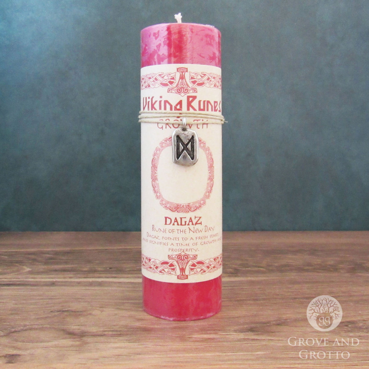 Viking Rune Pillar Candle with Dagaz (Growth) Pendant – Grove and Grotto