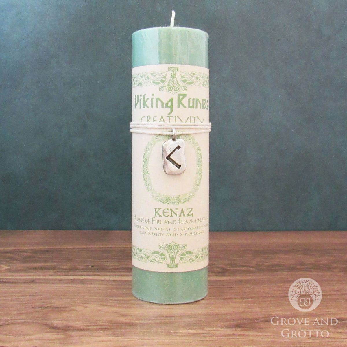 Viking Rune Pillar Candle with Kenaz (Creativity) Pendant – Grove and ...