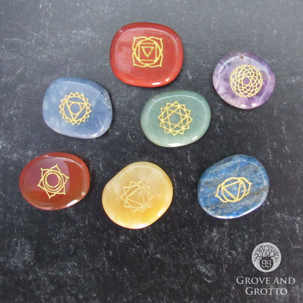 Engraved Chakra Stone Set (Boxed) – Grove and Grotto