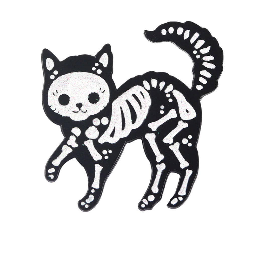 Skeleton Cat Enamel Pin – Grove and Grotto