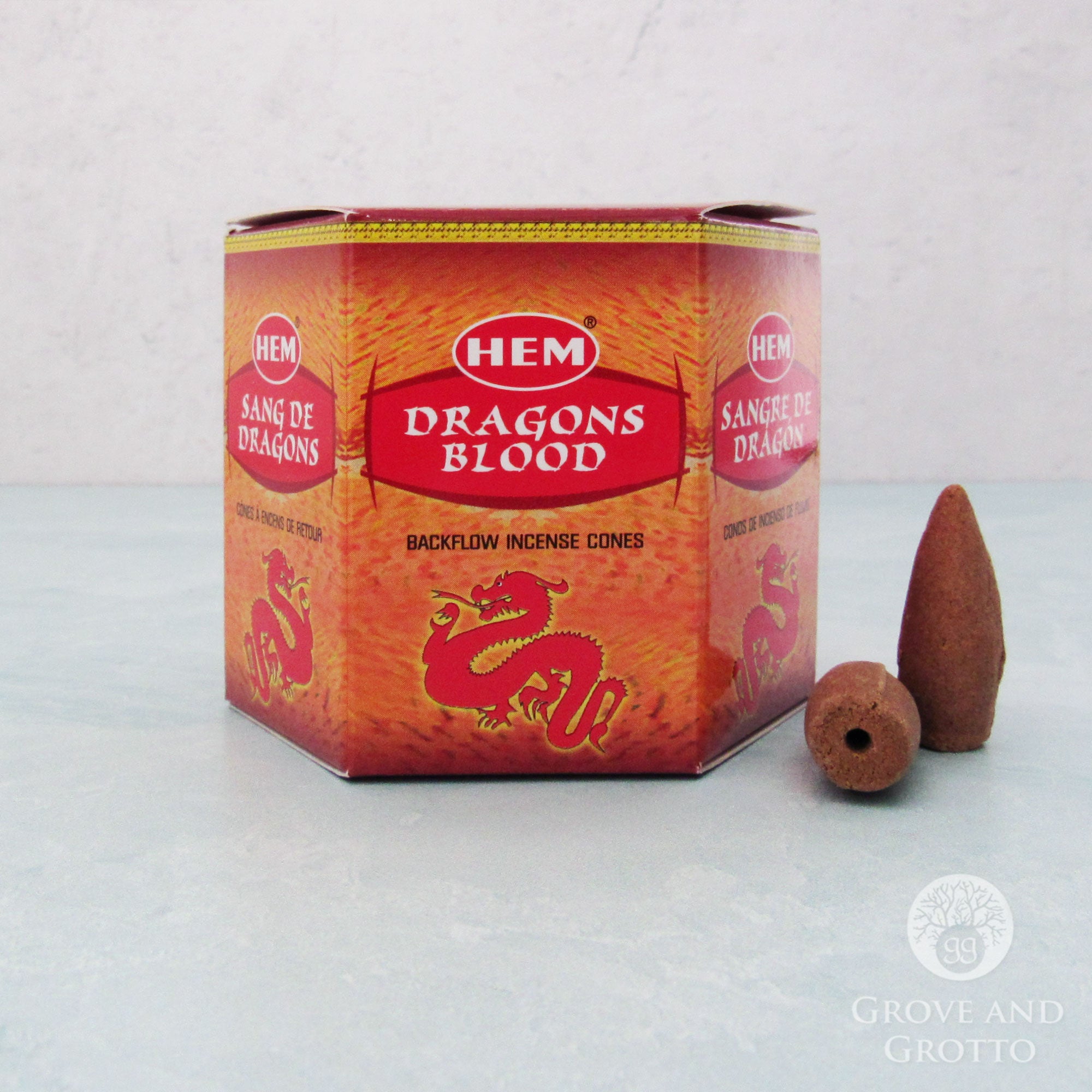 HEM Backflow Incense Cones - Dragon's Blood – Grove and Grotto