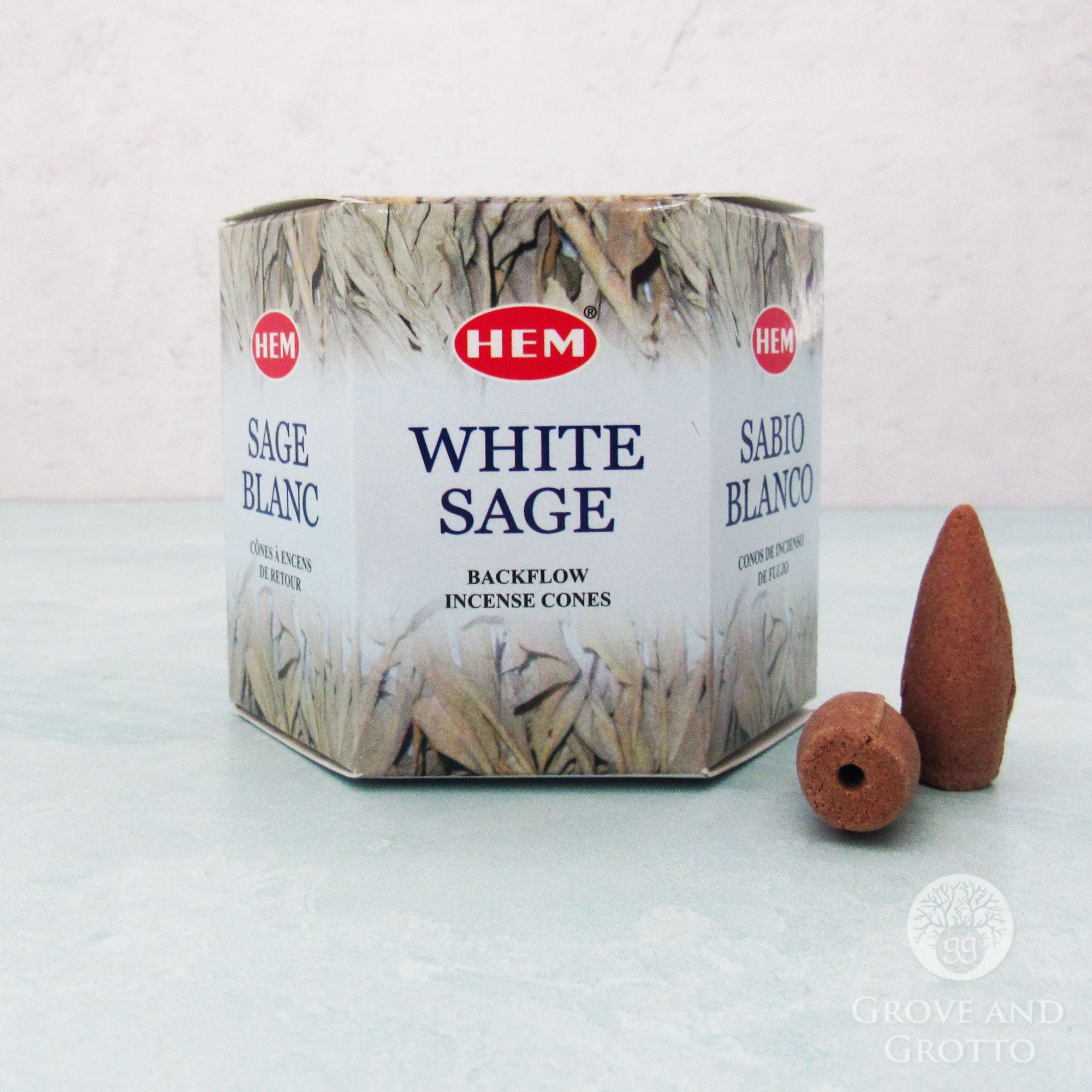 HEM Backflow Incense Cones - White Sage – Grove and Grotto
