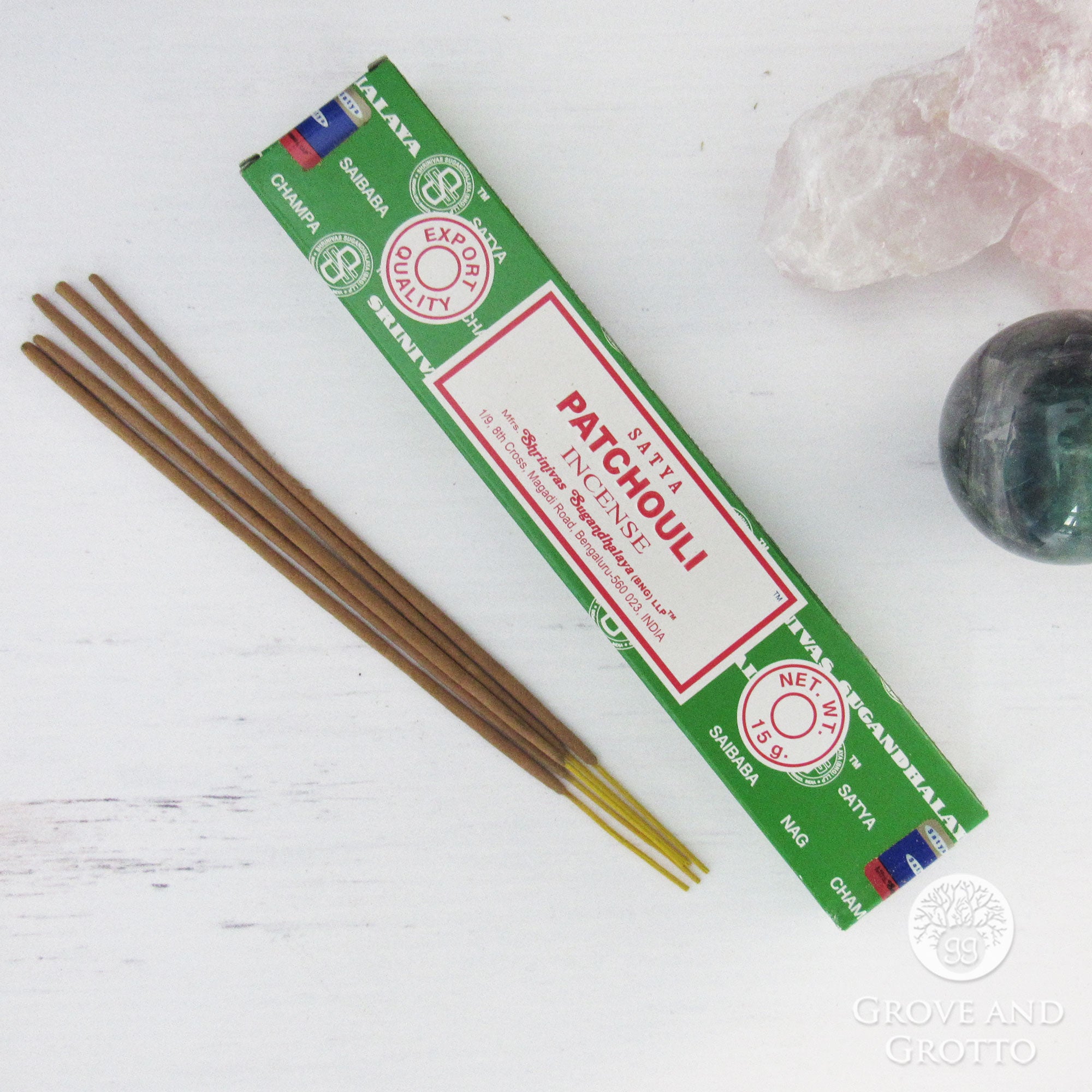 Patchouli Incense Sticks (15 g) by Satya – Grove and Grotto