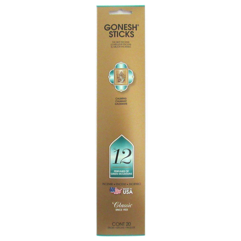 Gonesh Classic Incense Sticks (Package of 20) - #12 Green Mountains ...