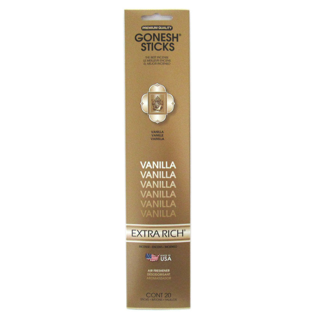 Gonesh Extra Rich Incense Sticks (Package of 20) - Vanilla – Grove and ...