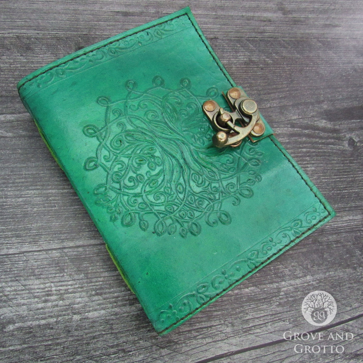 Green Tree of Life Leather Journal – Grove and Grotto
