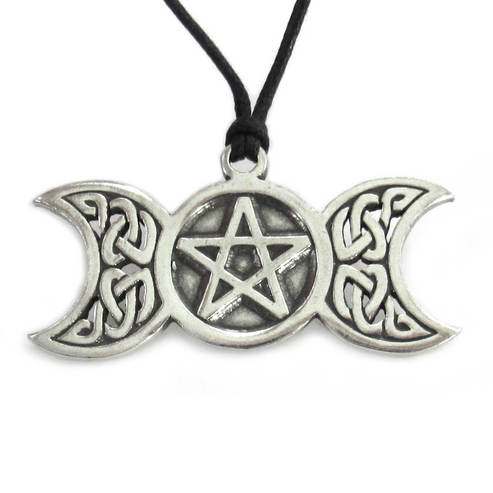Large Triple Moon and Pentagram Pendant – Grove and Grotto