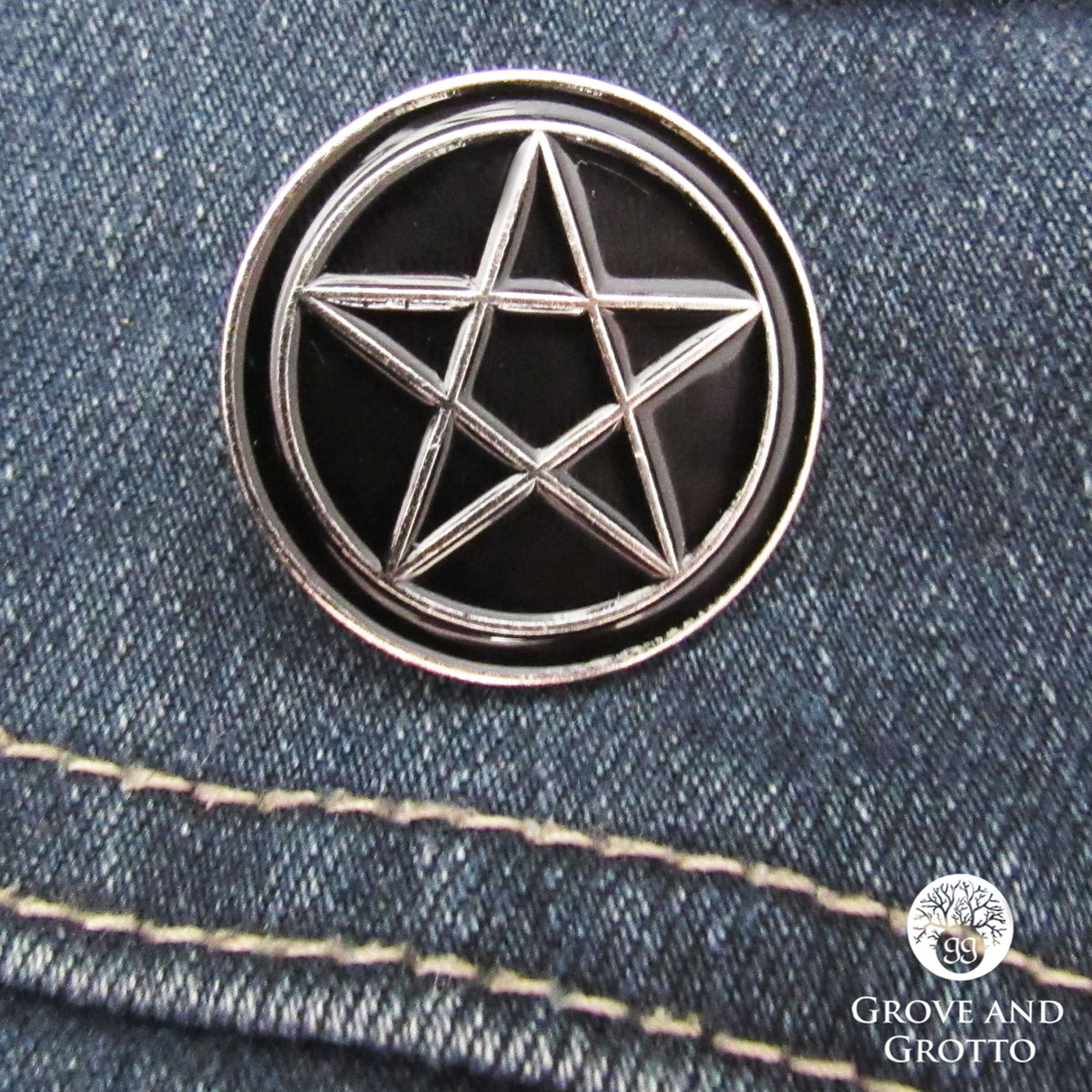 Pentacle Enamel Pin – Grove and Grotto