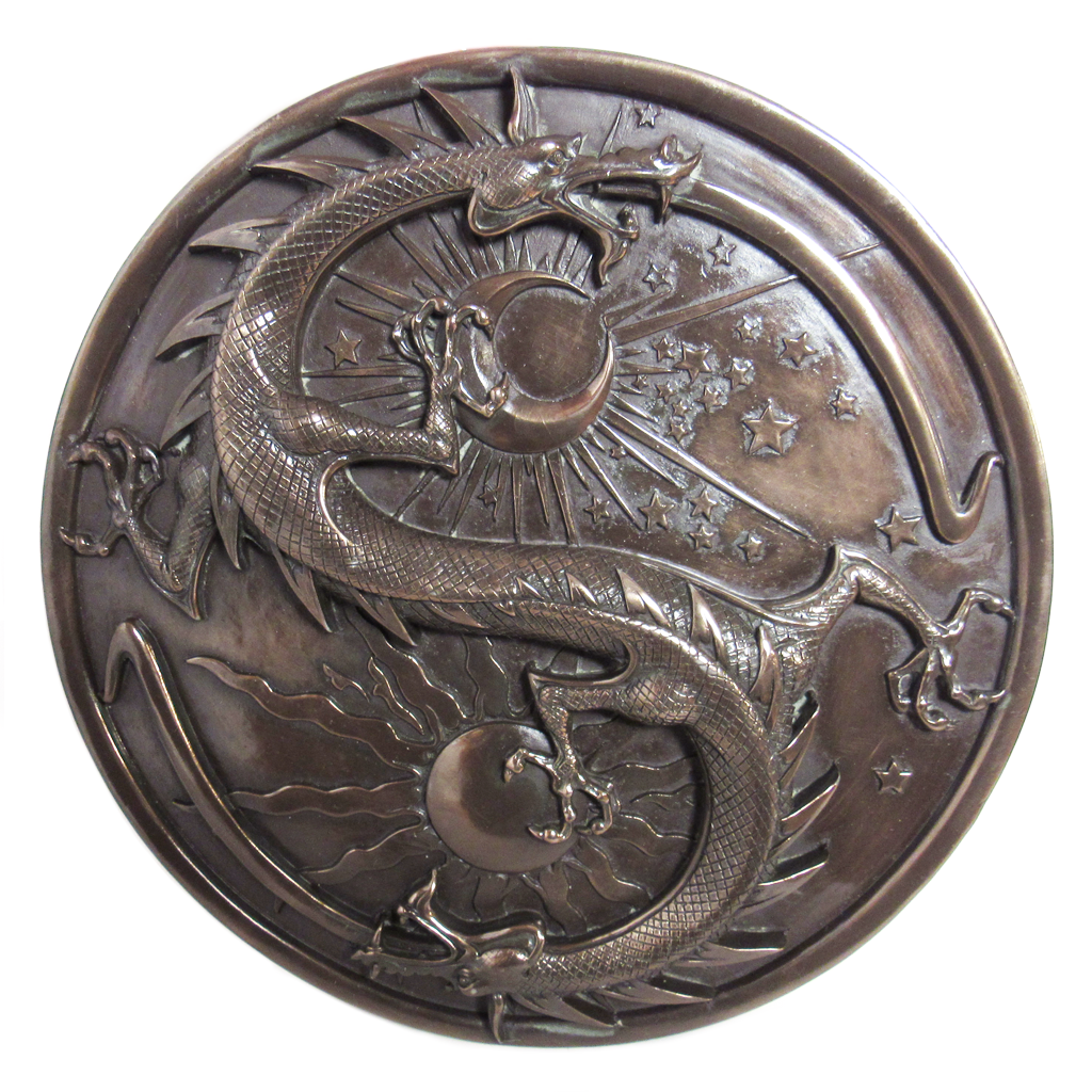 Double Dragon Alchemy Plaque (Bronze Finish) – Grove and Grotto