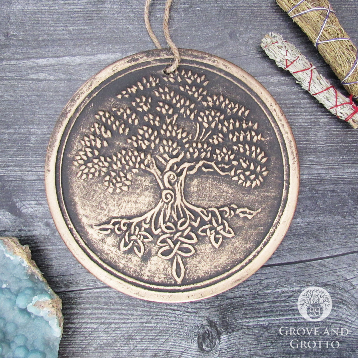Bronze Terracotta Tree of Life Plaque – Grove and Grotto