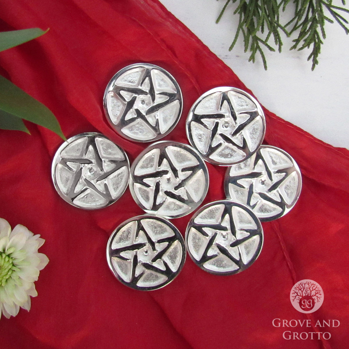 Silver-Plated Pentagram Coin – Grove and Grotto