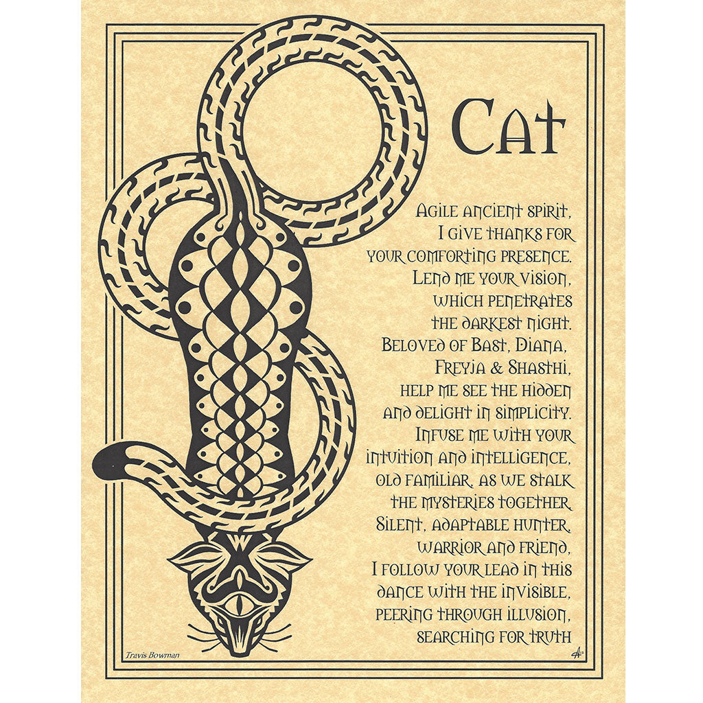 Cat Prayer Parchment Poster (8.5" x 11") – Grove and Grotto