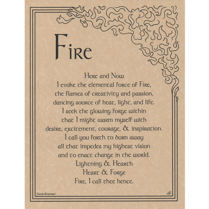 Fire Evocation Parchment Poster (8.5" x 11") – Grove and Grotto