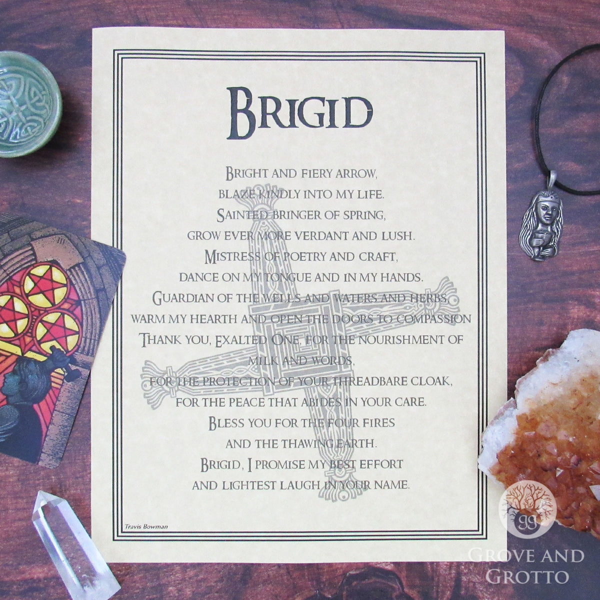 Brigid Prayer Parchment Poster (8.5" x 11") – Grove and Grotto