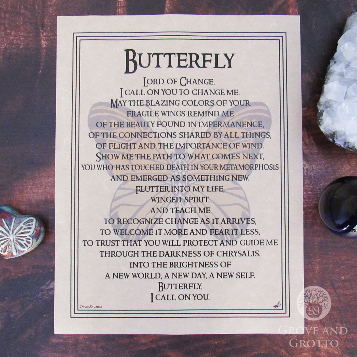 Butterfly Prayer Parchment Poster (8.5" x 11") – Grove and Grotto