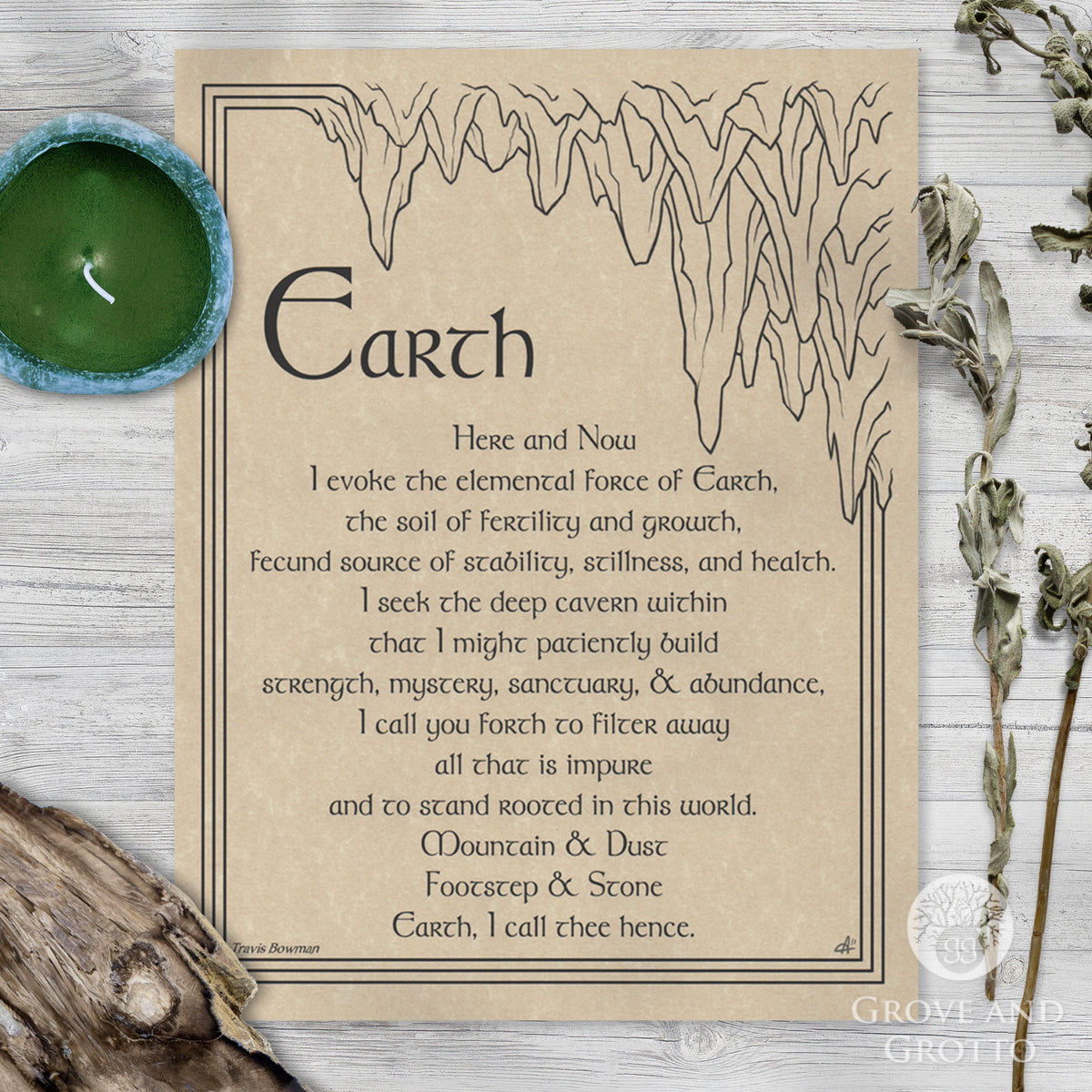 Earth Evocation Parchment Poster (8.5" x 11") – Grove and Grotto
