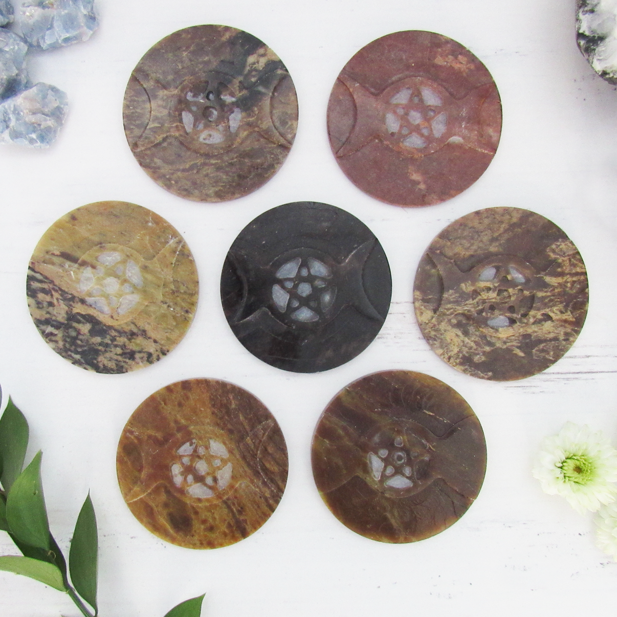 Triple Moon Stone Altar Tile (3 Inches) – Grove and Grotto