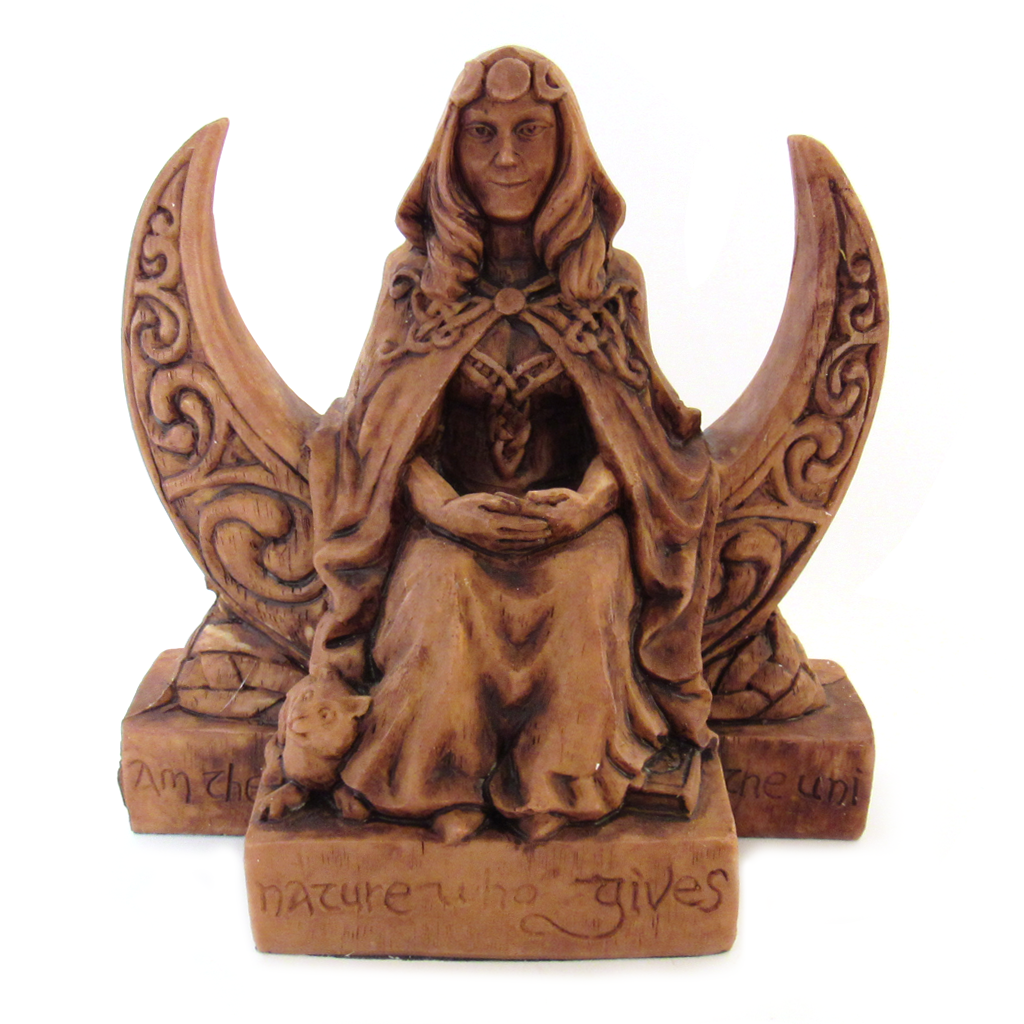 Moon Goddess Statue (Wood Color) – Grove and Grotto