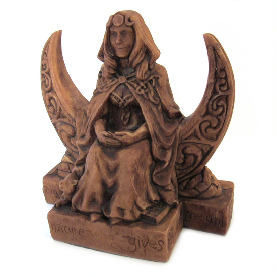 Moon Goddess Statue (Wood Color) – Grove and Grotto