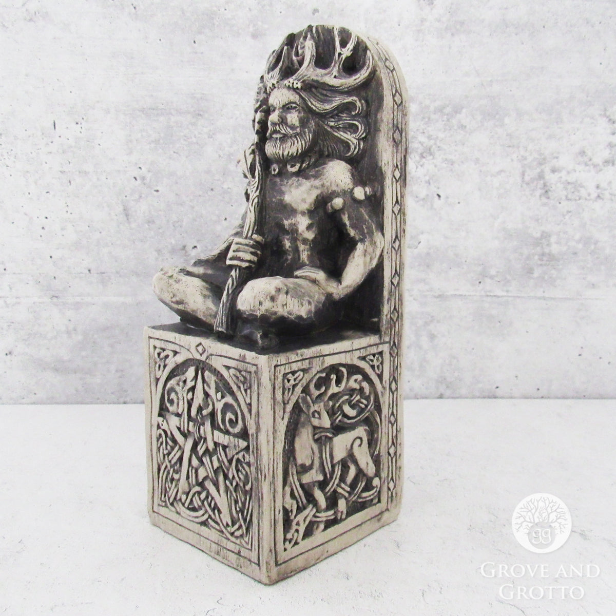 Seated God Statue by Dryad Design (Stone Color) – Grove and Grotto